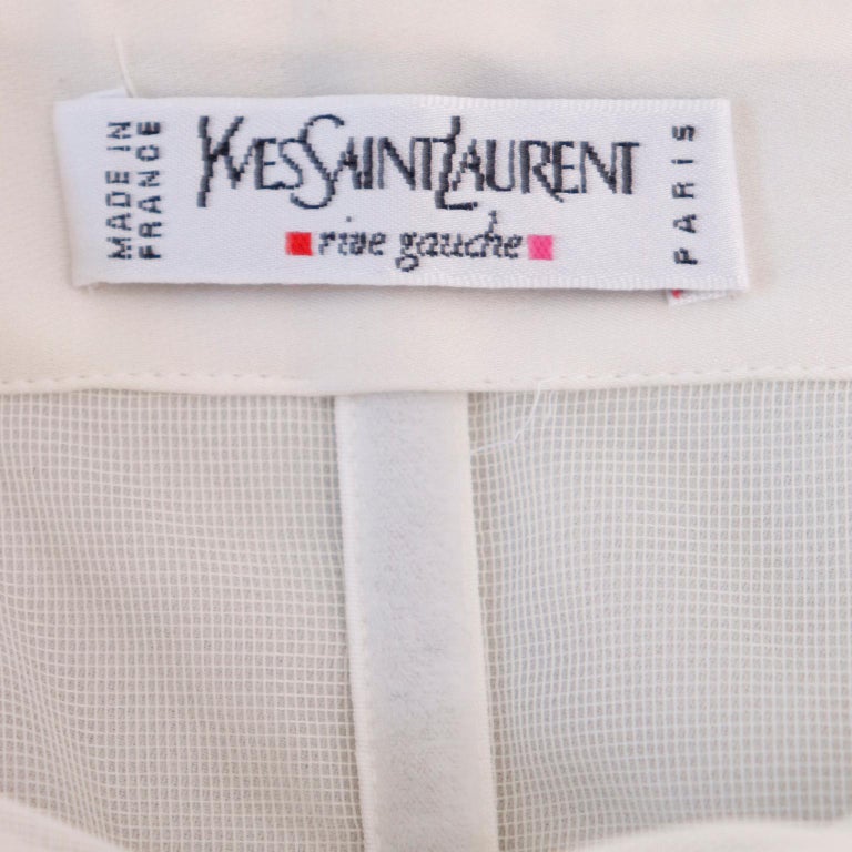 2001 Tom Ford for Yves Saint Laurent Strapless White Dress w Black ...