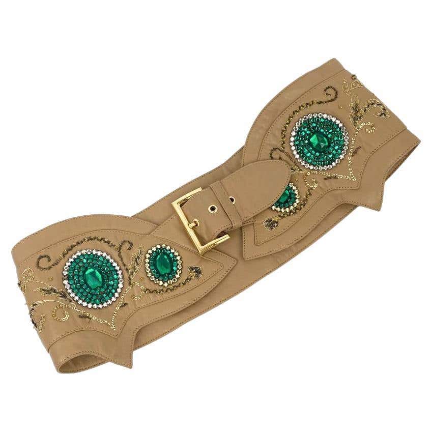 Dolce And Gabbana Iconic Runway Belt With Swarovski Crystals Mint At