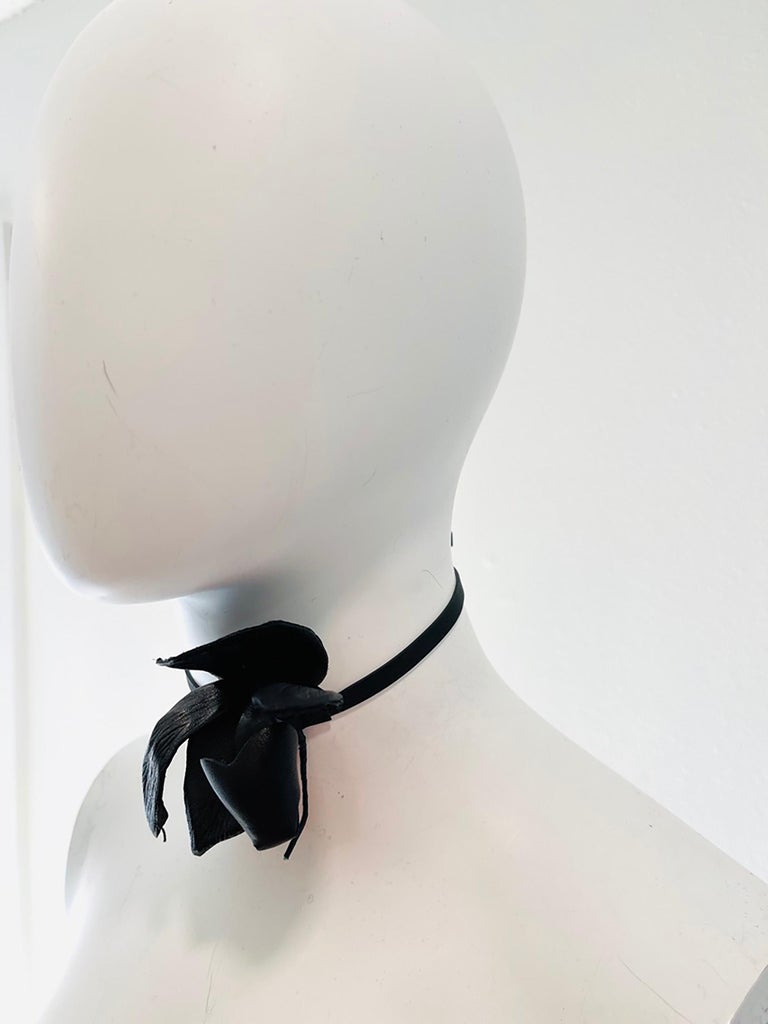 2001 Yves Saint Laurent by Tom Ford Leather Orchid Choker at 1stDibs