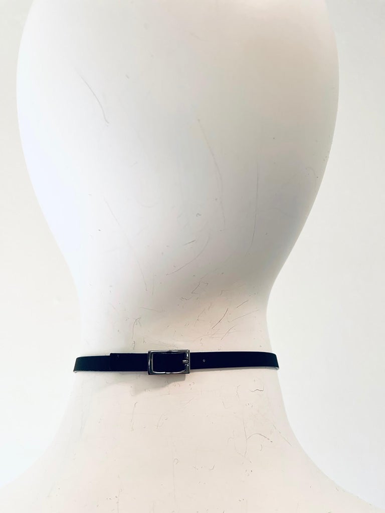 2001 Yves Saint Laurent by Tom Ford Leather Orchid Choker at 1stDibs