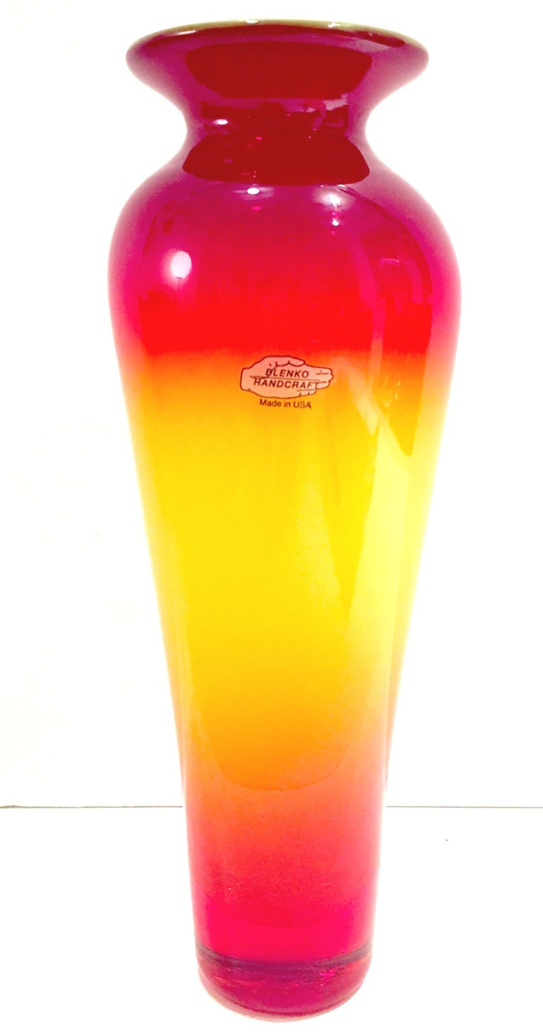 2002 Blenko Glass Tequila Sunrise Signed, Richard Blenko For Sale at ...
