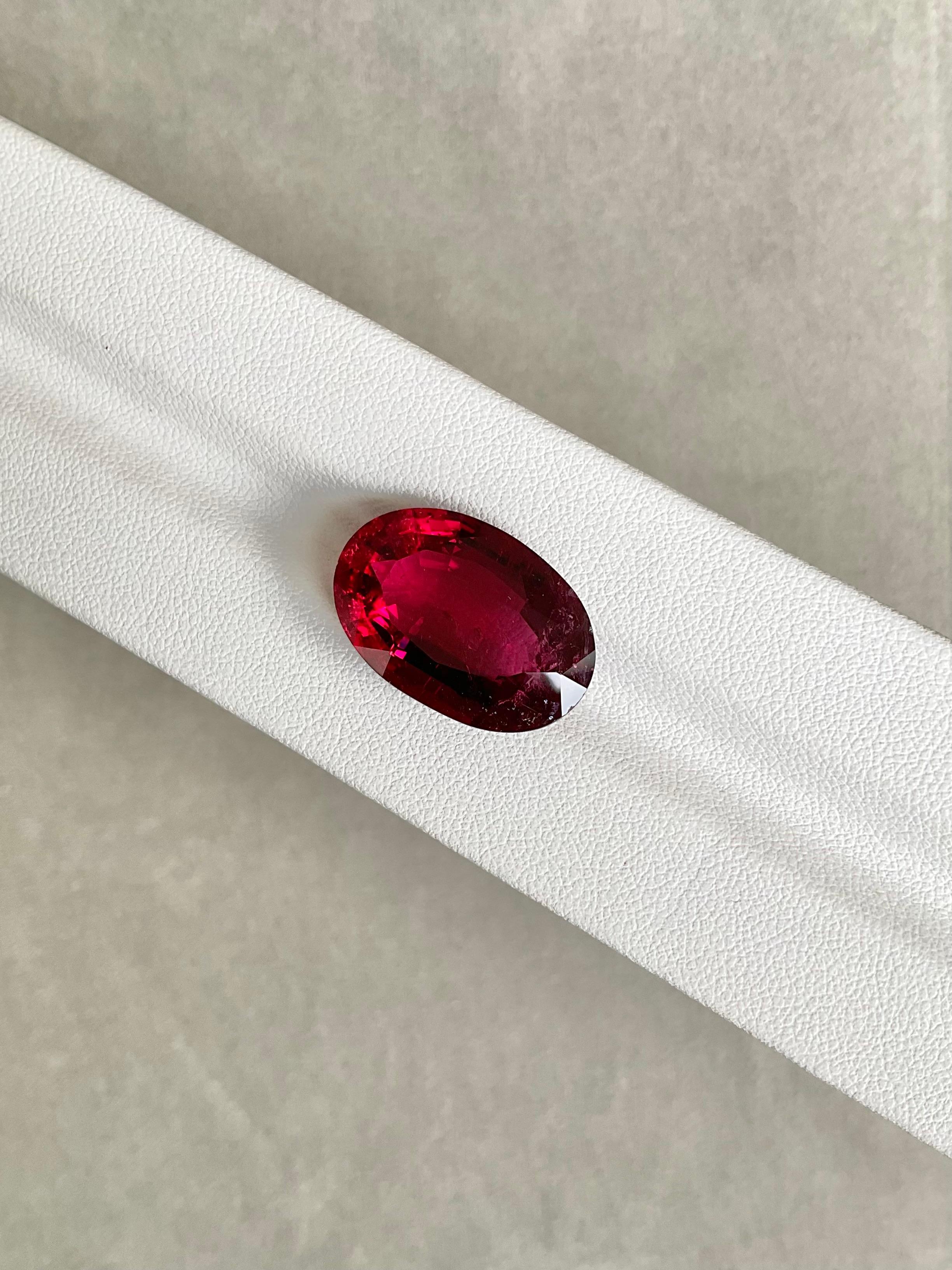 20.02 Carat Natural Rubellite Tourmaline, Oval Cut loose gemstone For ...