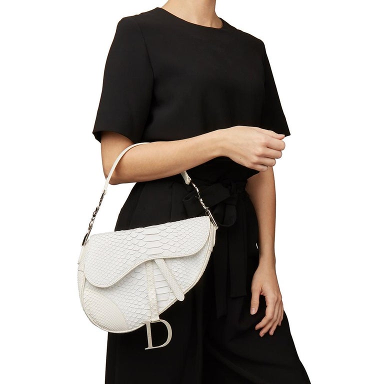 2002 Christian Dior White Python Leather Saddle Bag at 1stDibs | dior ...