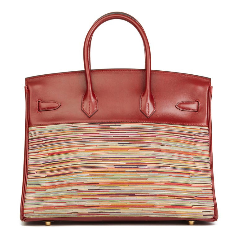 2002 Hermès Rouge H Box Calf Leather Vibrato Birkin 35cm at 1stDibs