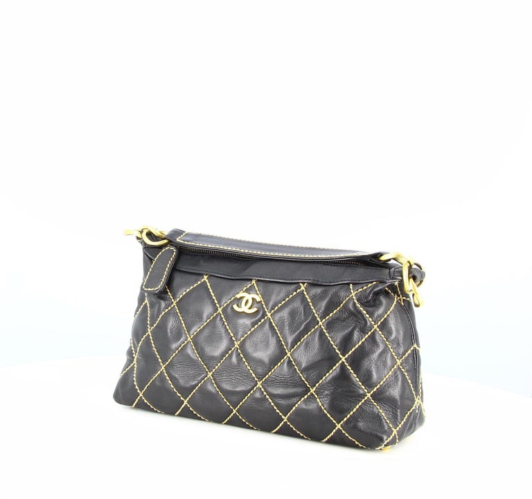 2003-2004 Chanel Black Quilted Leather Bag at 1stDibs