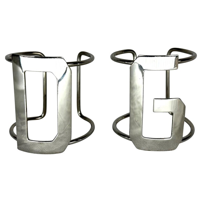 2003 Dolce and Gabbana Silver Plate 'D' and 'G' Cuff Set For Sale at ...