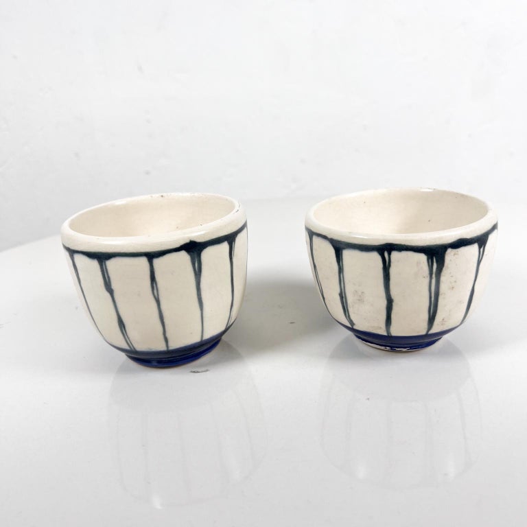 2003 Modern Asian Stripe Tea Pot for Two Set Art Pottery by Lorrie For ...