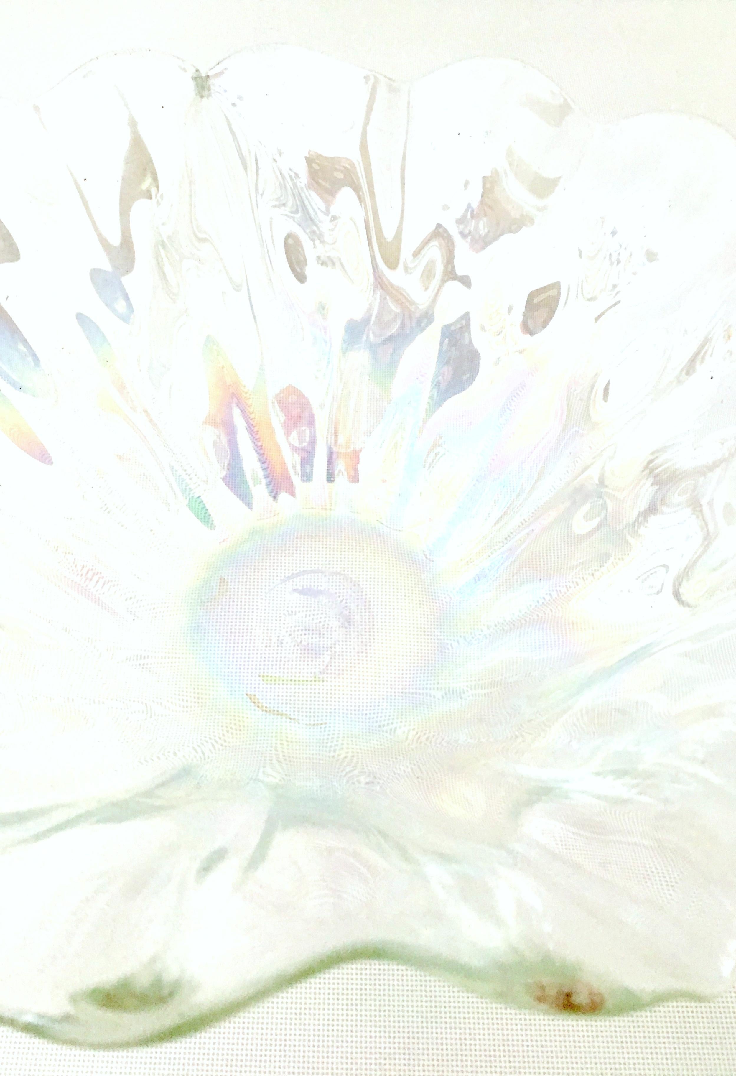 2004 Art Glass Iridescent Ruffle Center Bowl by, Kevin Fulton For Sale ...