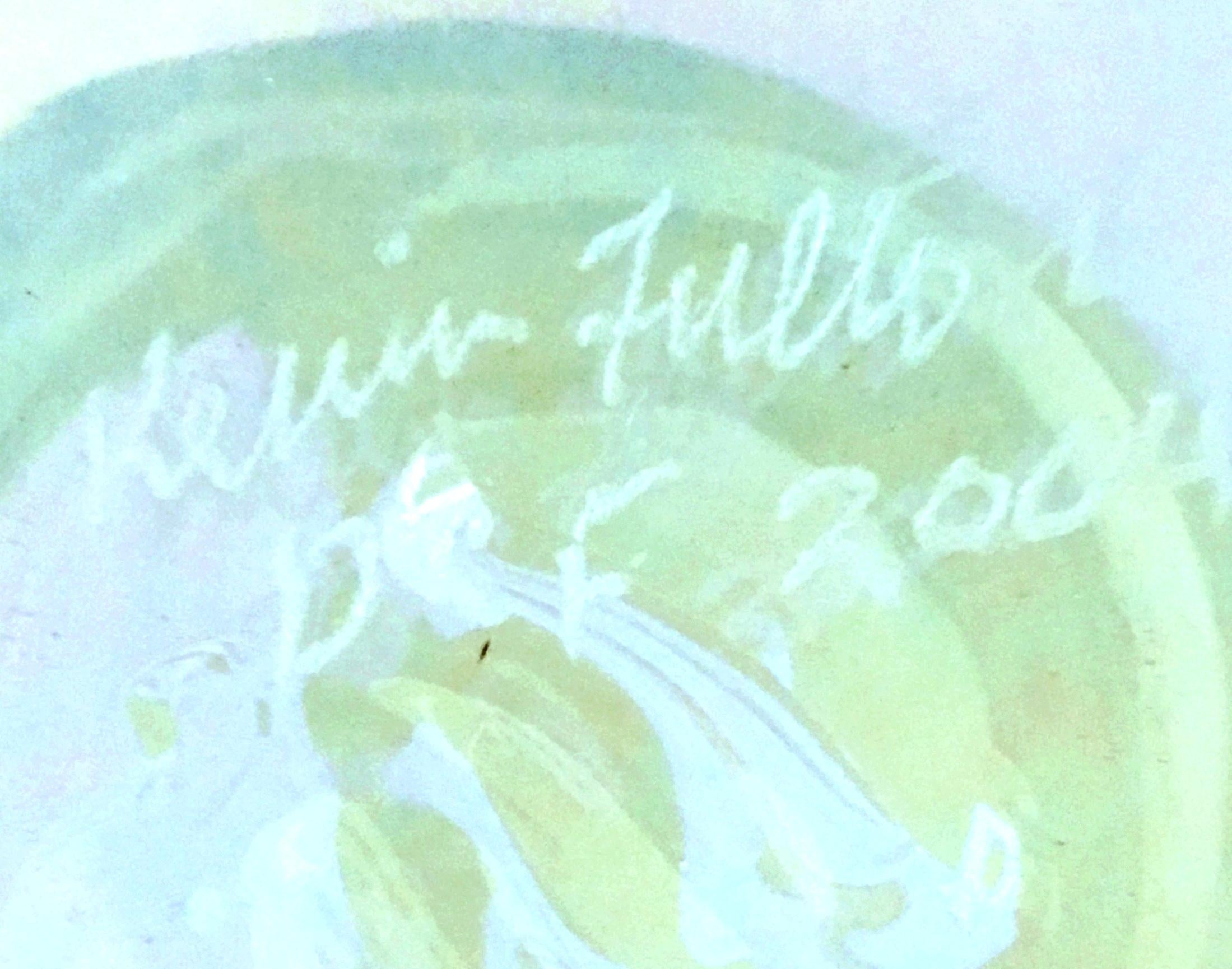 2004 Art Glass Iridescent Ruffle Center Bowl by, Kevin Fulton For Sale ...