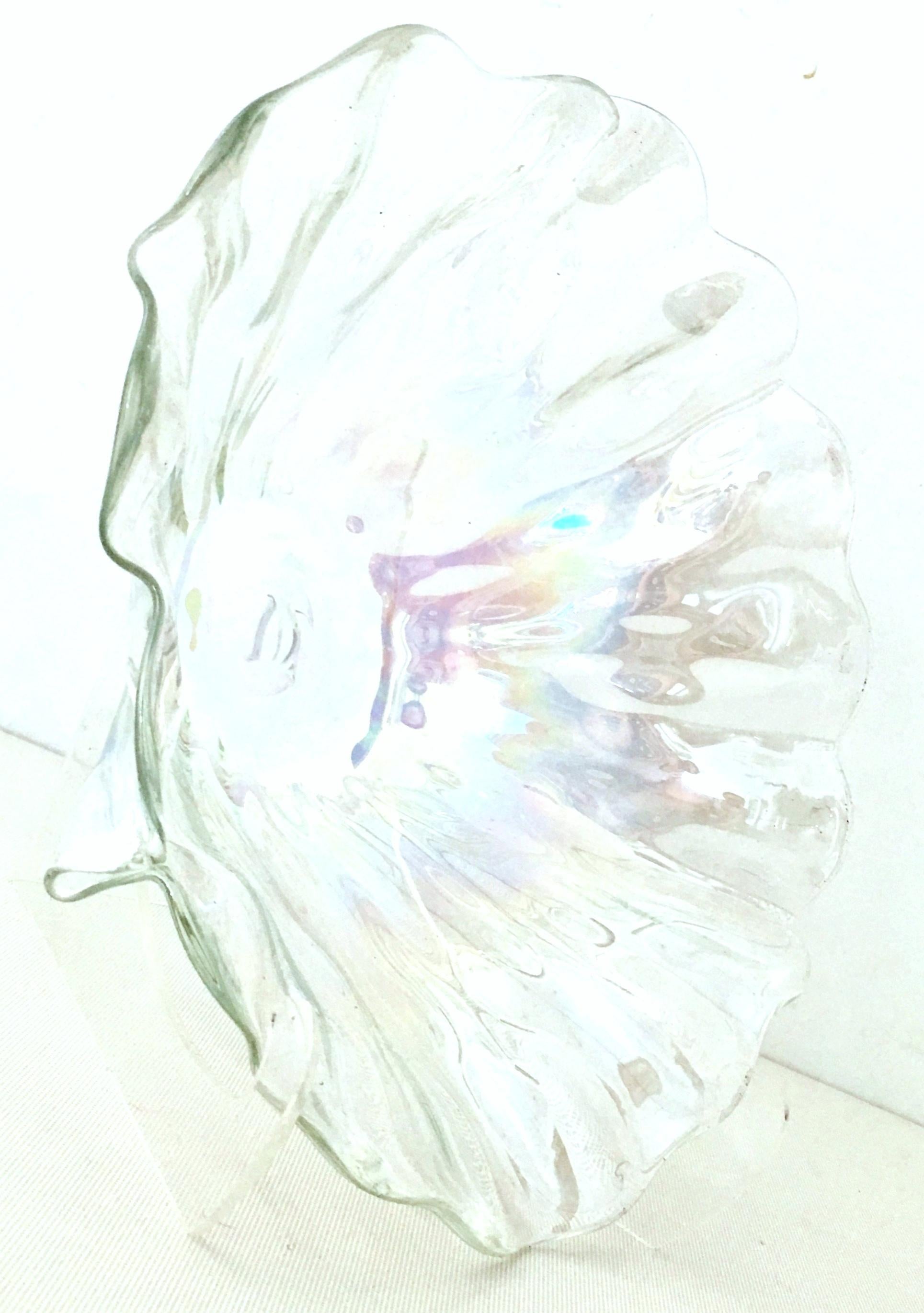 2004 Art Glass Iridescent Ruffle Center Bowl by, Kevin Fulton For Sale ...