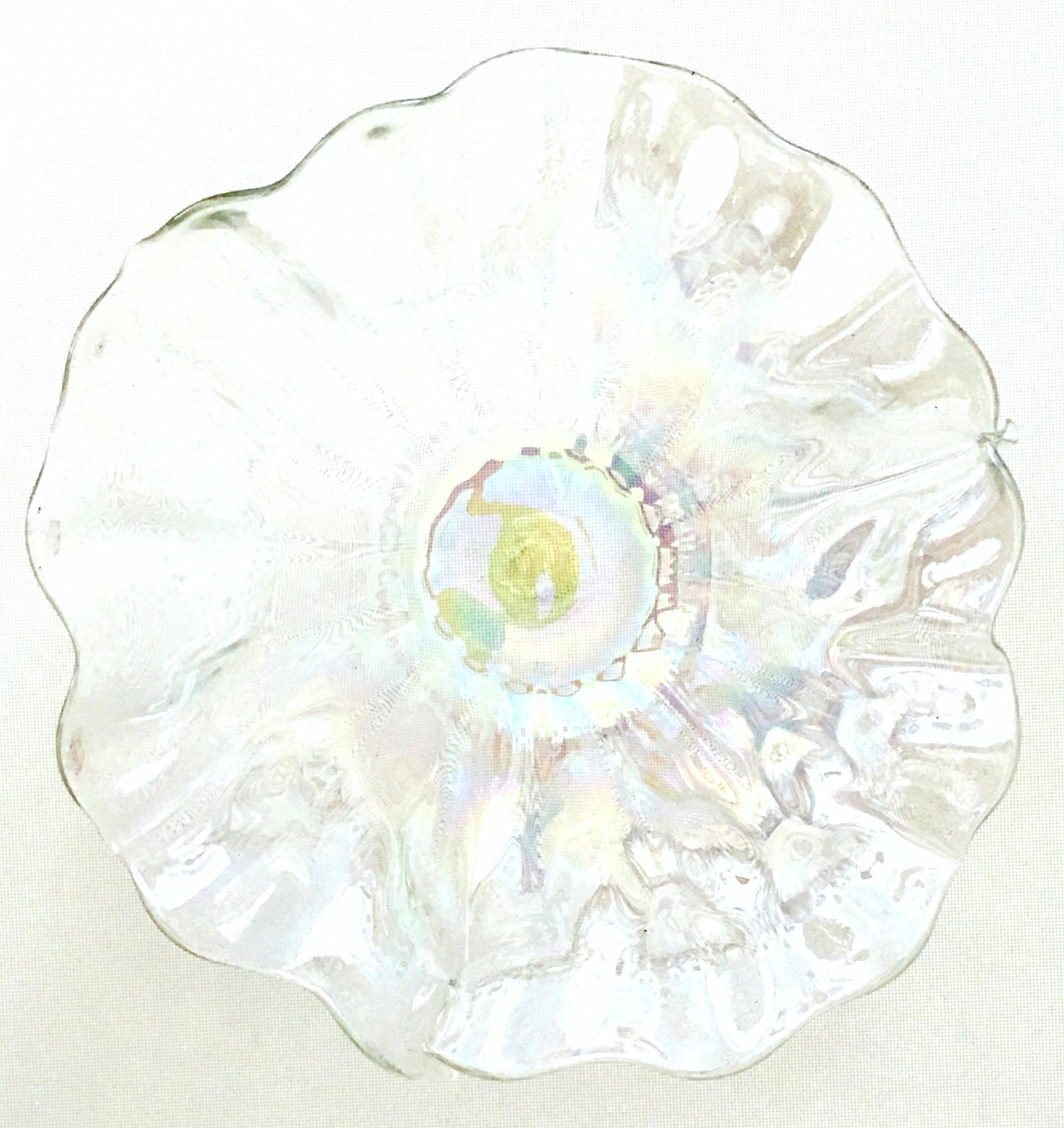 2004 Art Glass Iridescent Ruffle Center Bowl by, Kevin Fulton For Sale ...