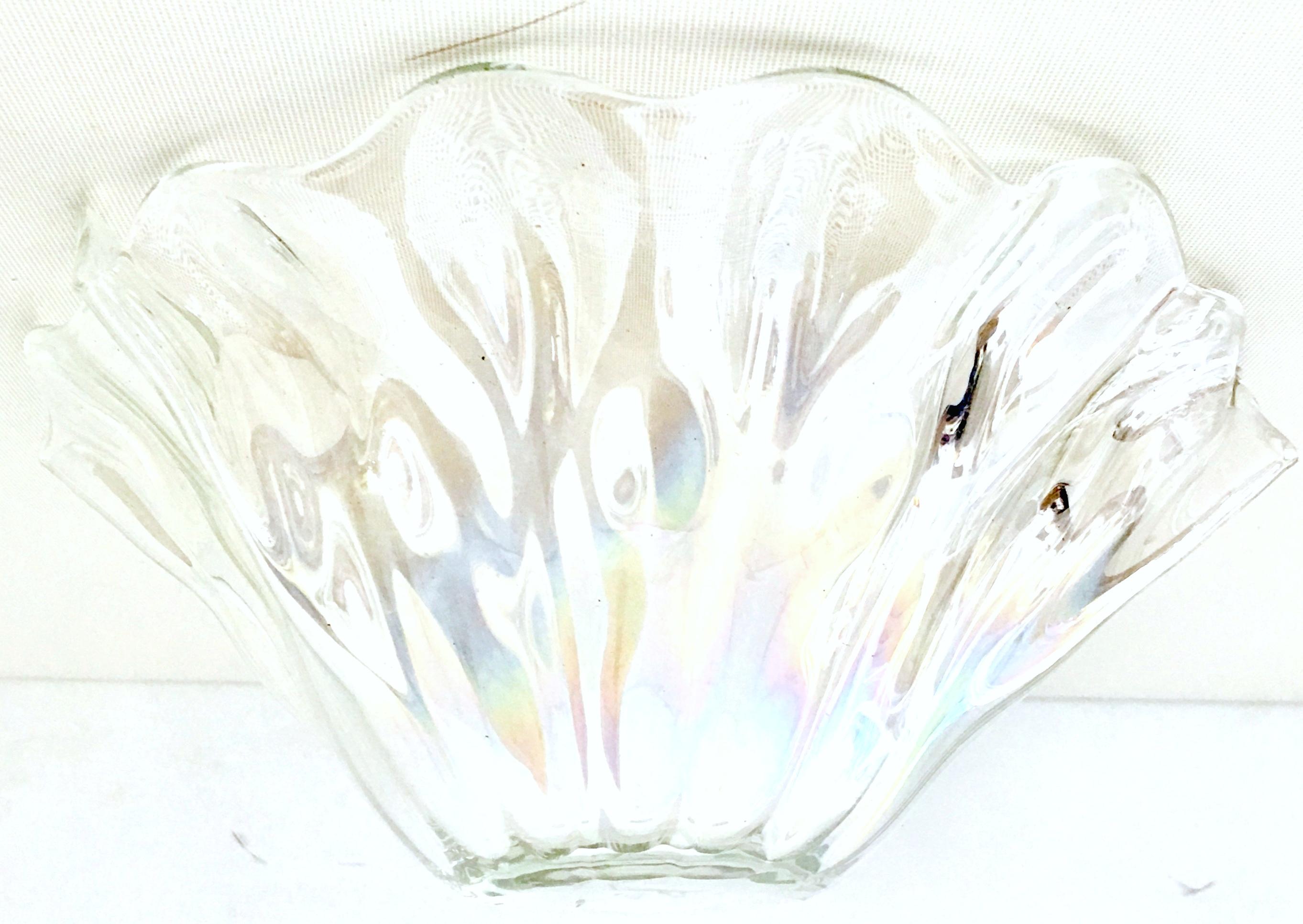 2004 Art Glass Iridescent Ruffle Center Bowl by, Kevin Fulton For Sale ...