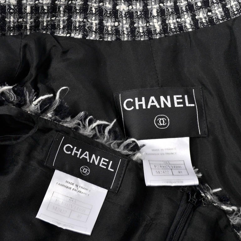 Chanel Black and White Lesage Tweed Suit with Bows and Fringe, 2004 at ...