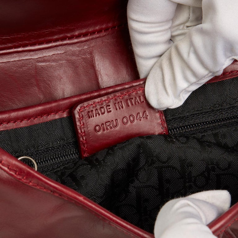 2004 Christian Dior Burgundy Smooth Calfskin Hardcore Piercing Saddle ...