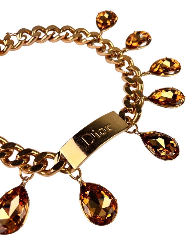 2004 FW Dior by John Galliano Runway Swarovski Crystal ID Choker For Sale at 1stDibs