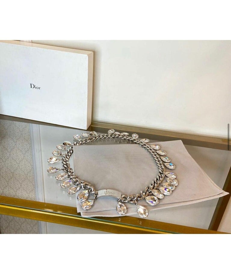2004 John Galliano for Christian Dior crystal embellished chain belt ...