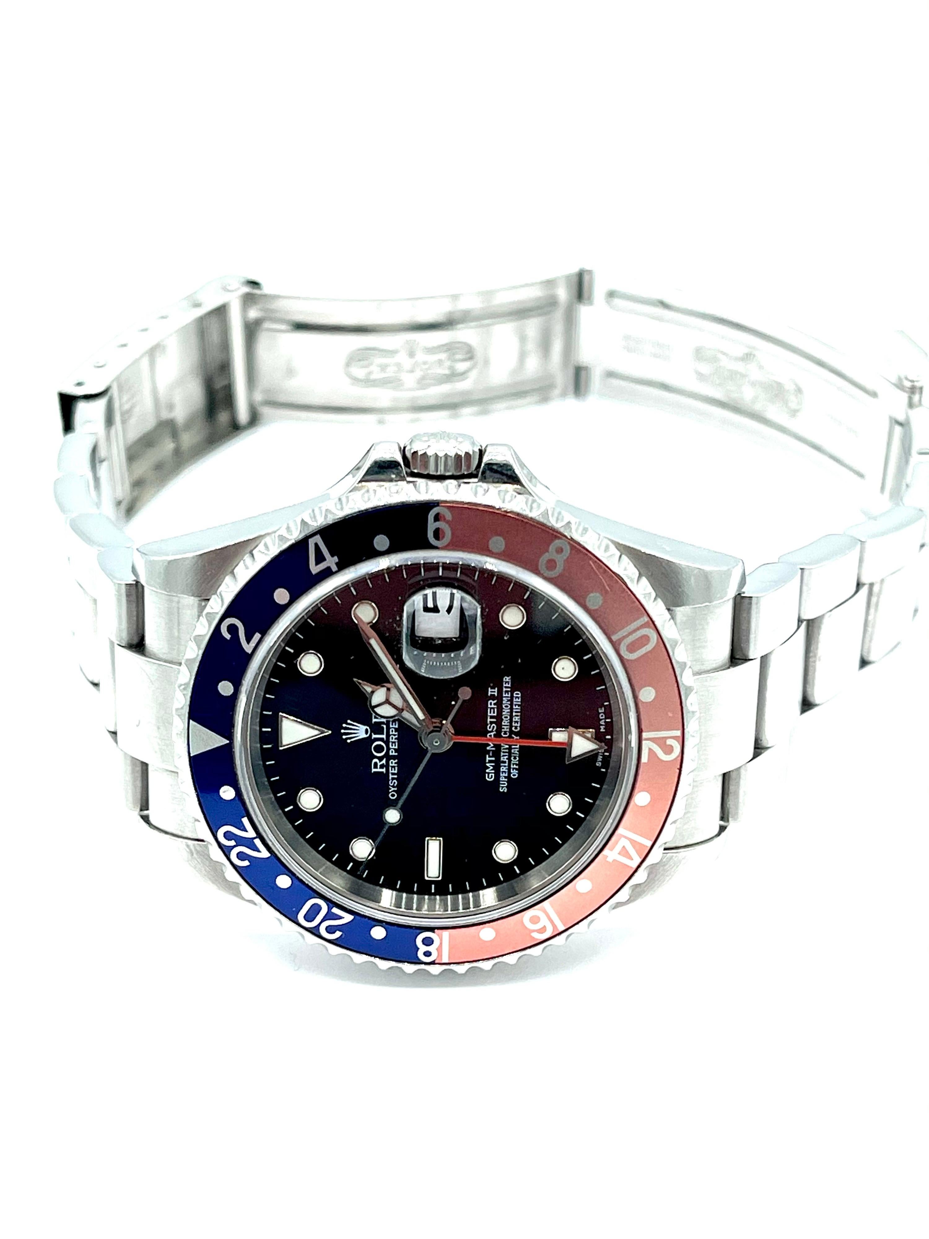 2004 Rolex GMT Master II "Pepsi" Bezel Stainless Steel Watch For Sale ...