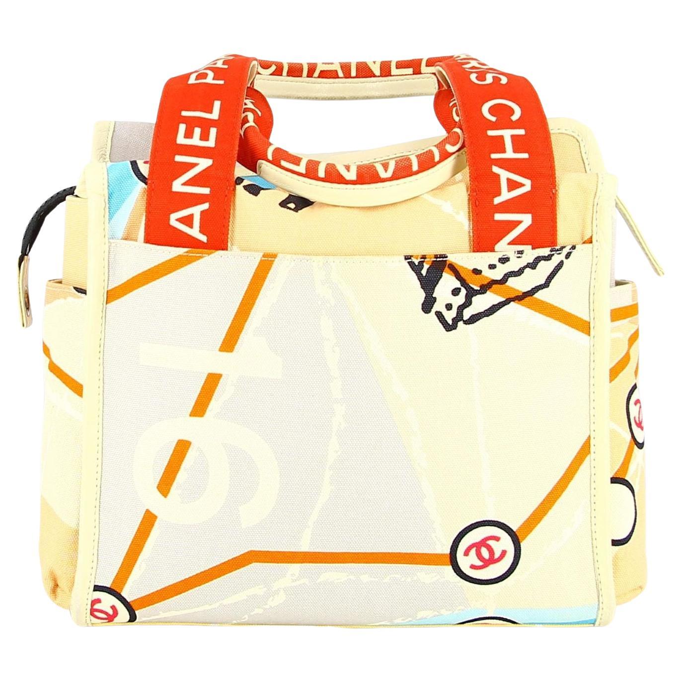 2005-2006 Chanel Paris Print Canvas Bag For Sale at 1stDibs