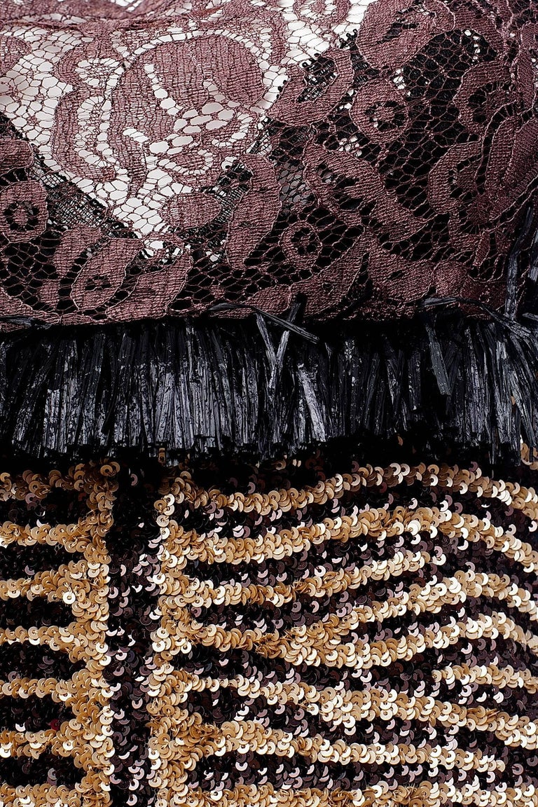 2005 Vintage Dolce and Gabbana Tiger Print Corset with Lace detail at ...