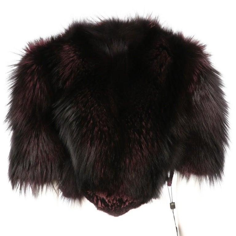 2005s Gianfranco Ferré purple colored silver fox cropped cape For Sale ...