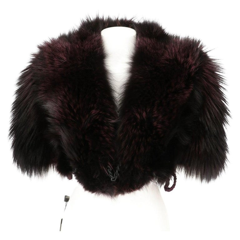 2005s Gianfranco Ferré purple colored silver fox cropped cape For Sale ...