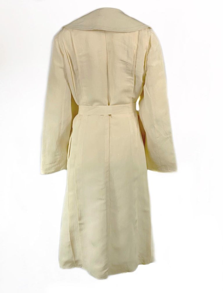 2006 LANVIN Cream/ Ivory Linen Coat Size 40 For Sale at 1stDibs