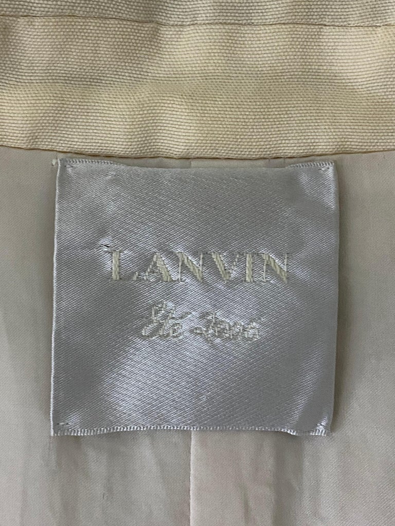 2006 LANVIN Cream/ Ivory Linen Coat Size 40 For Sale at 1stDibs