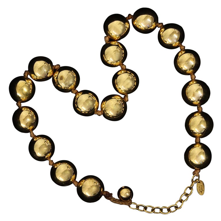 2007 Chanel Golden Ball Necklace at 1stDibs