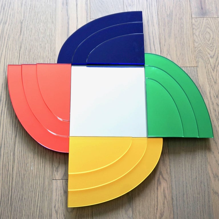 2007 Sottsass Post-Modernism Mirror in Green Blue Yellow Pink for Glas ...