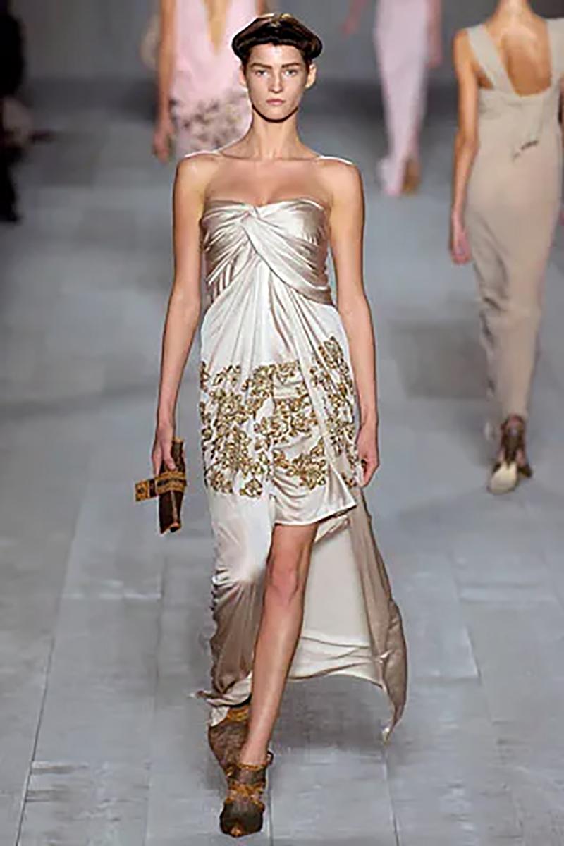 2007 John Galliano for Christian Dior Nude Gold Embellished Dress For ...