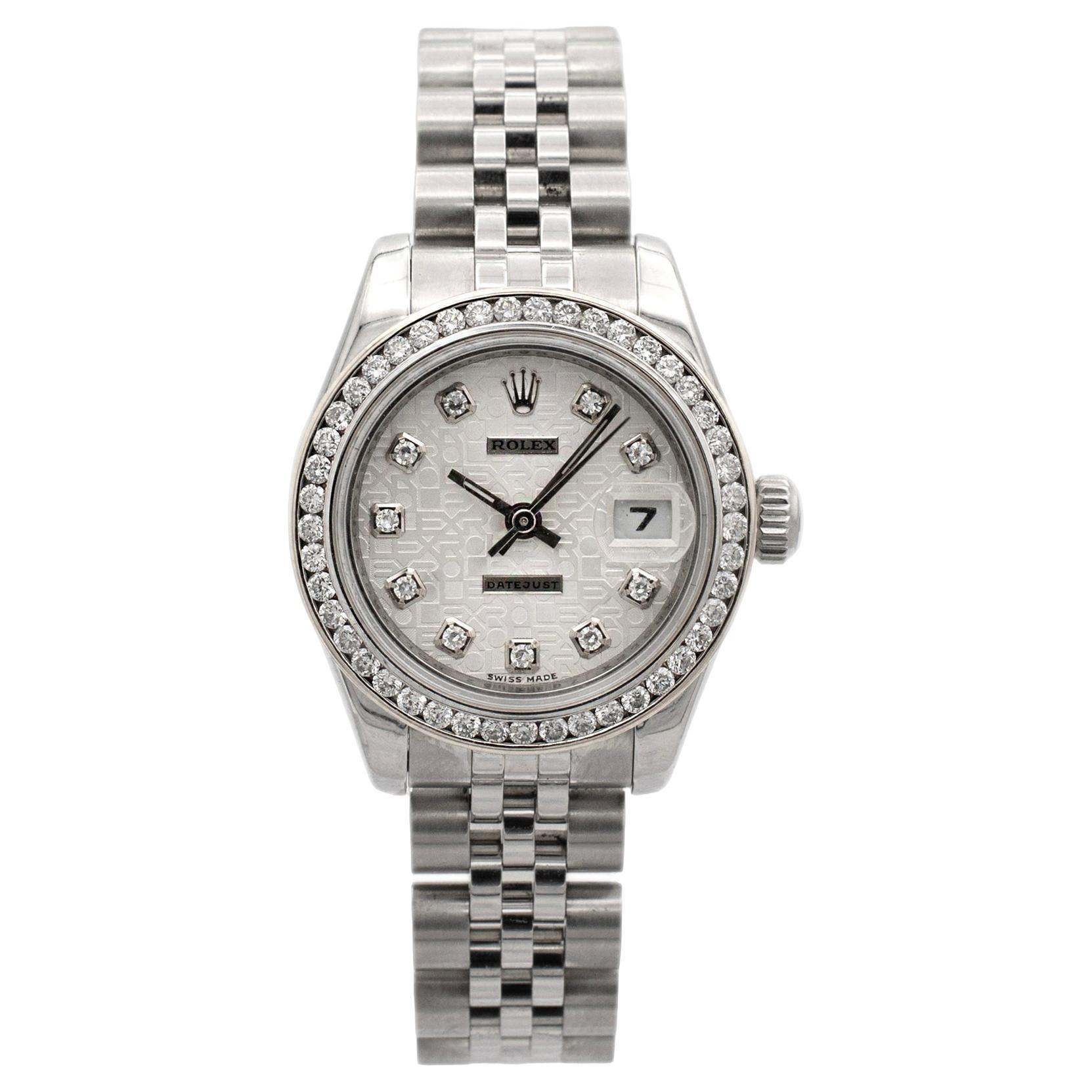 2007 Rolex Datejust 26MM 179160 Diamond Jubilee Dial and Bezel Steel ...