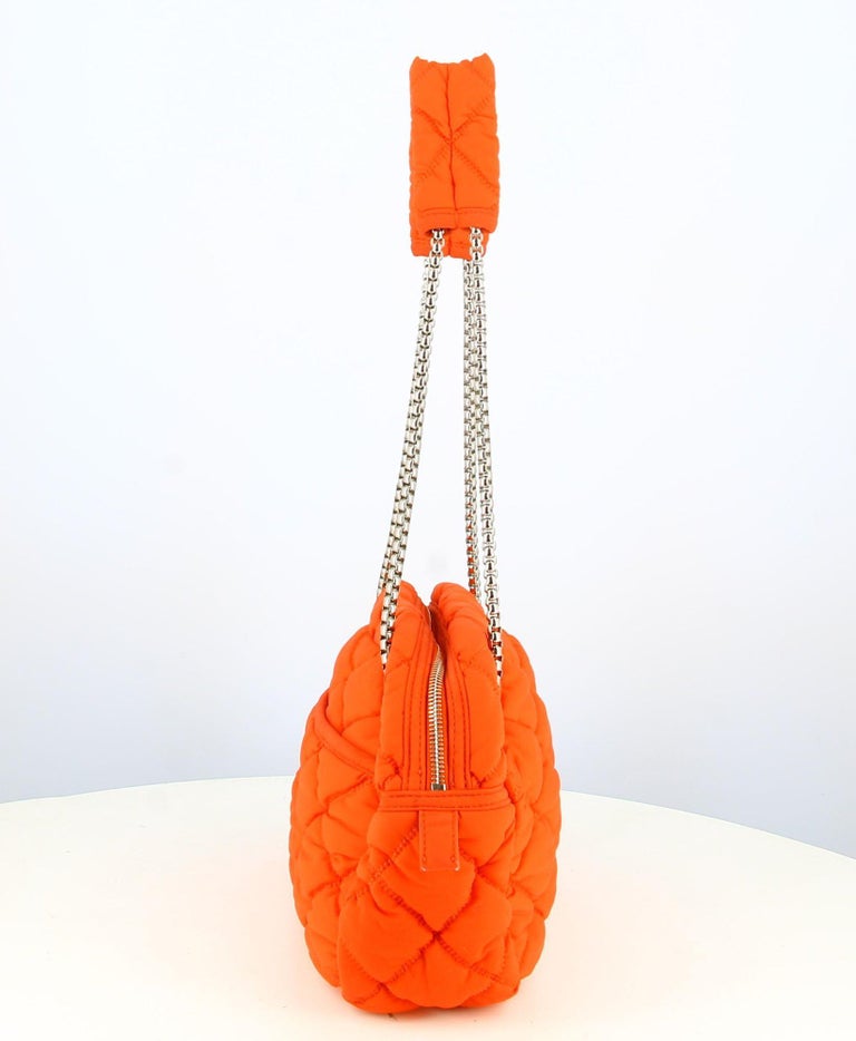 2008-2009 Chanel Red Quilted Fabric Handbag For Sale at 1stDibs