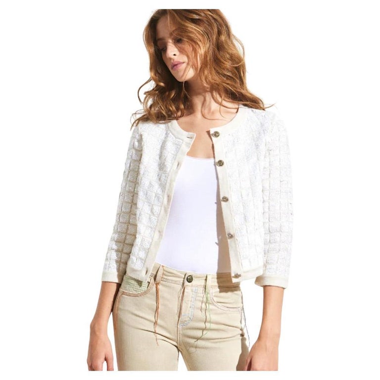 2008 Chanel Sequin Cropped Sweater For Sale at 1stDibs