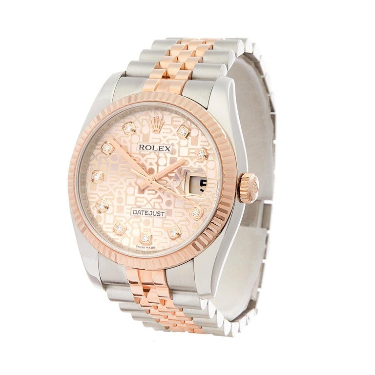 2008 Rolex Datejust Steel and Rose Gold 116231 Wristwatch at 1stDibs