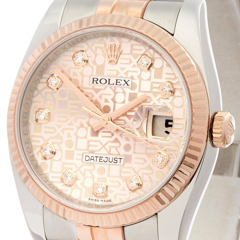 2008 Rolex Datejust Steel and Rose Gold 116231 Wristwatch at 1stDibs