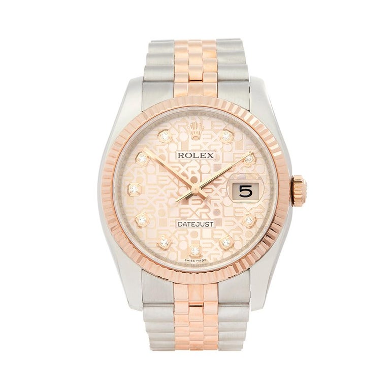 2008 Rolex Datejust Steel and Rose Gold 116231 Wristwatch at 1stDibs