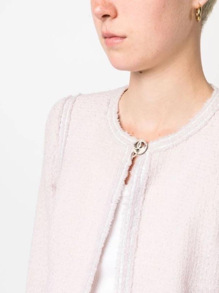 2009 Chanel Pink Wool Tweed Boucle Jacket at 1stDibs
