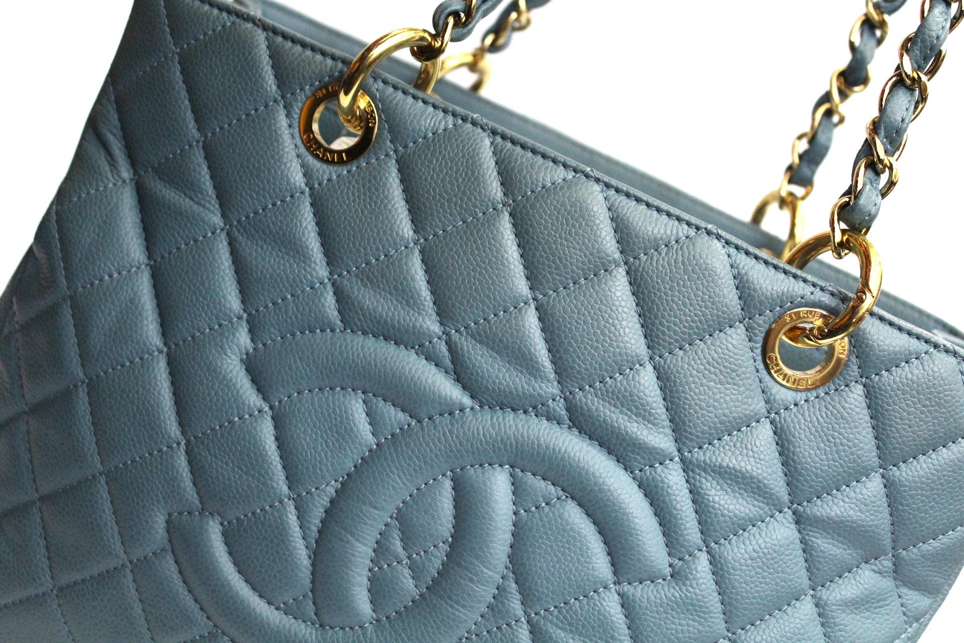 2009\2010 Chanel Light Blue Leather Gst Bag at 1stDibs | chanel gst ...