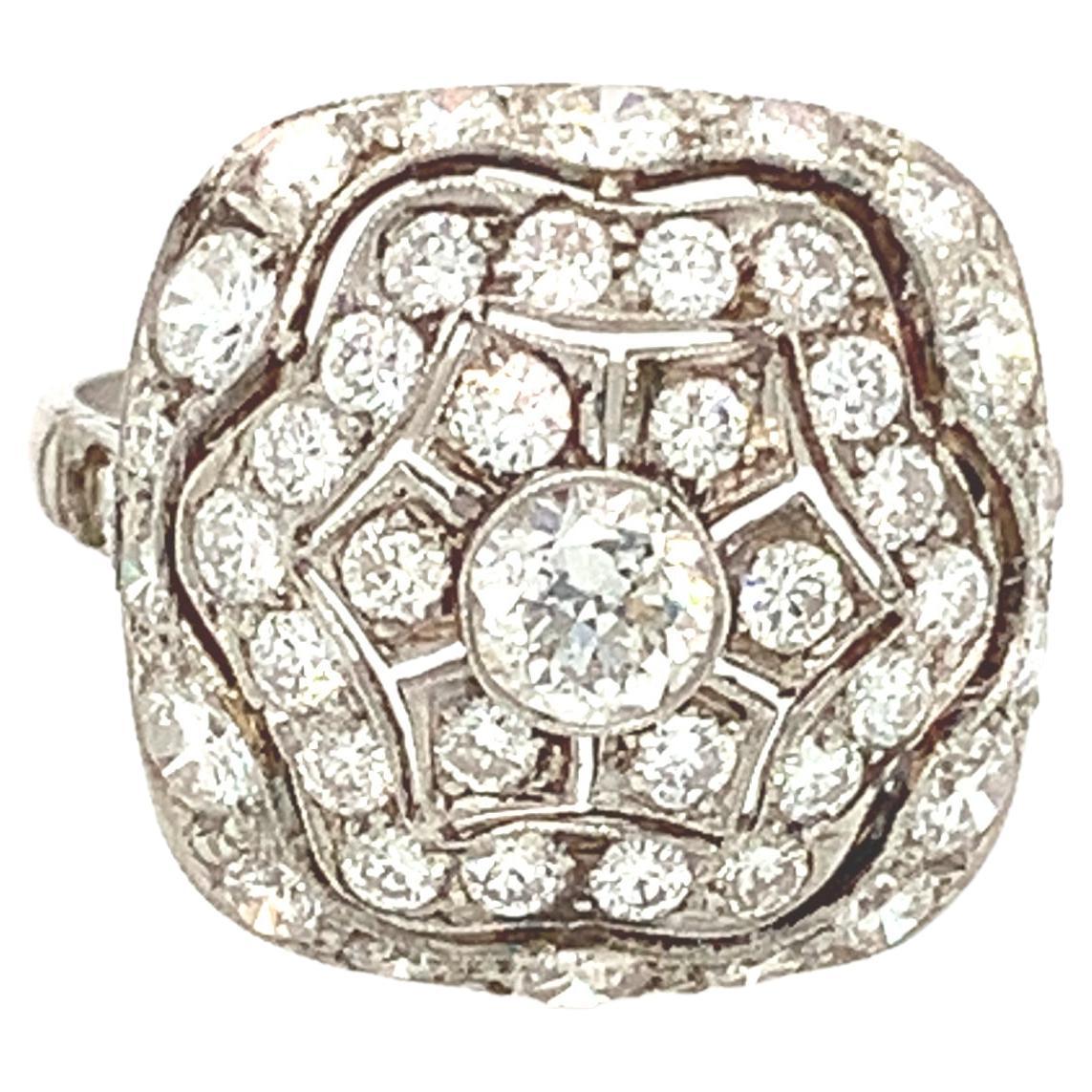 2.00 Carat Three-Row Diamond White Gold Right Hand Ring at 1stDibs ...