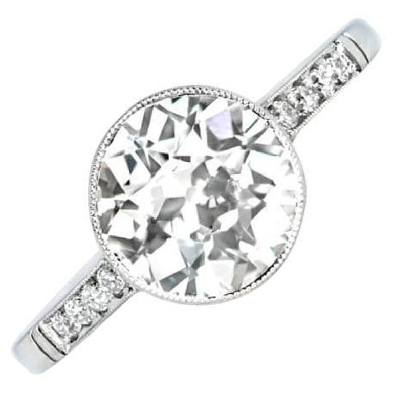 2.00ct Old Euro-Cut Diamond Engagement Ring, Platinum For Sale at 1stDibs
