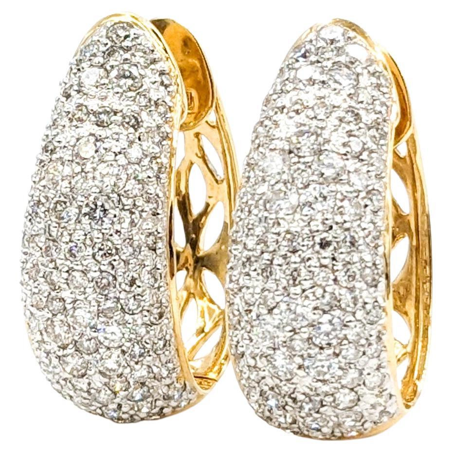 2.00ctw Diamond Pave Hoop Earrings For Sale at 1stDibs