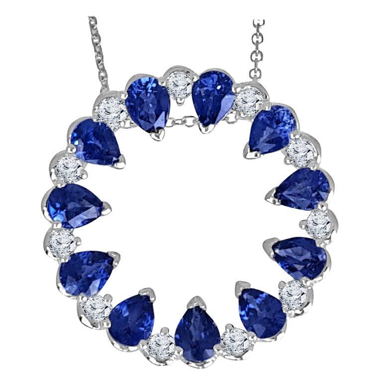Diamond Cluster Pear Shape Pendant For Sale at 1stDibs