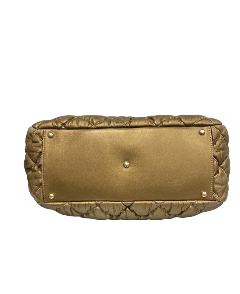 2010 Chanel Bolla Gold Shoulder Bag For Sale at 1stDibs