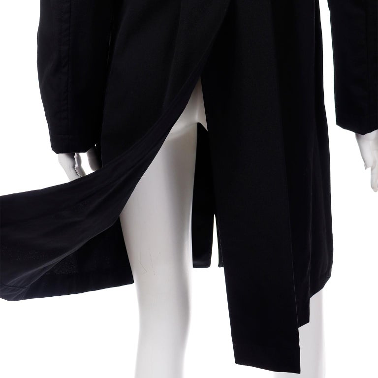2010 Comme des Garcons Black Avant Garde Ruched Coat For Sale at 1stDibs