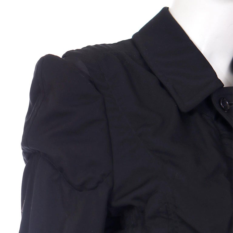 2010 Comme des Garcons Black Avant Garde Ruched Coat For Sale at 1stDibs