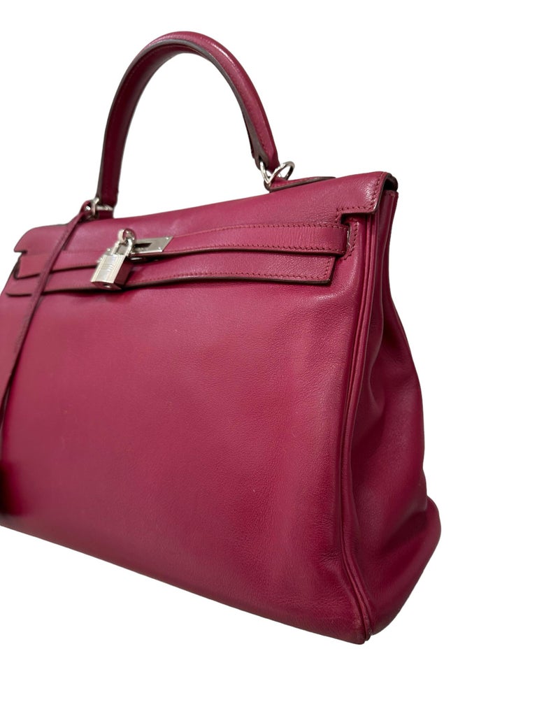 2010 Hermès Kelly 35 Evercalf Rouge Leather Top Handle Bag For Sale at ...