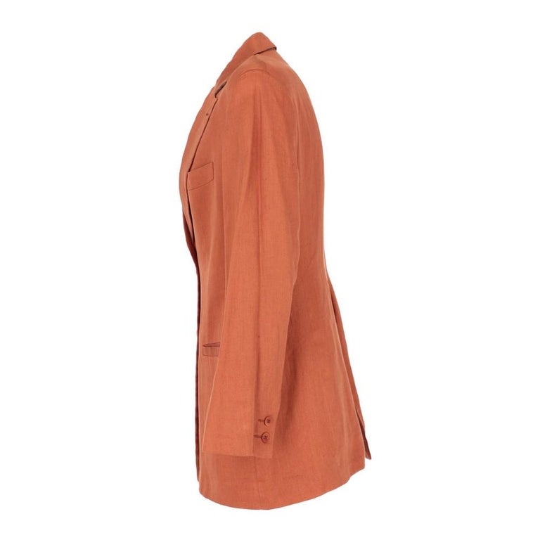 2010s Callaghan Orange Linen Jacket at 1stDibs