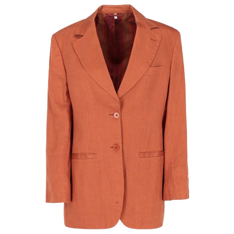 2010s Callaghan Orange Linen Jacket at 1stDibs