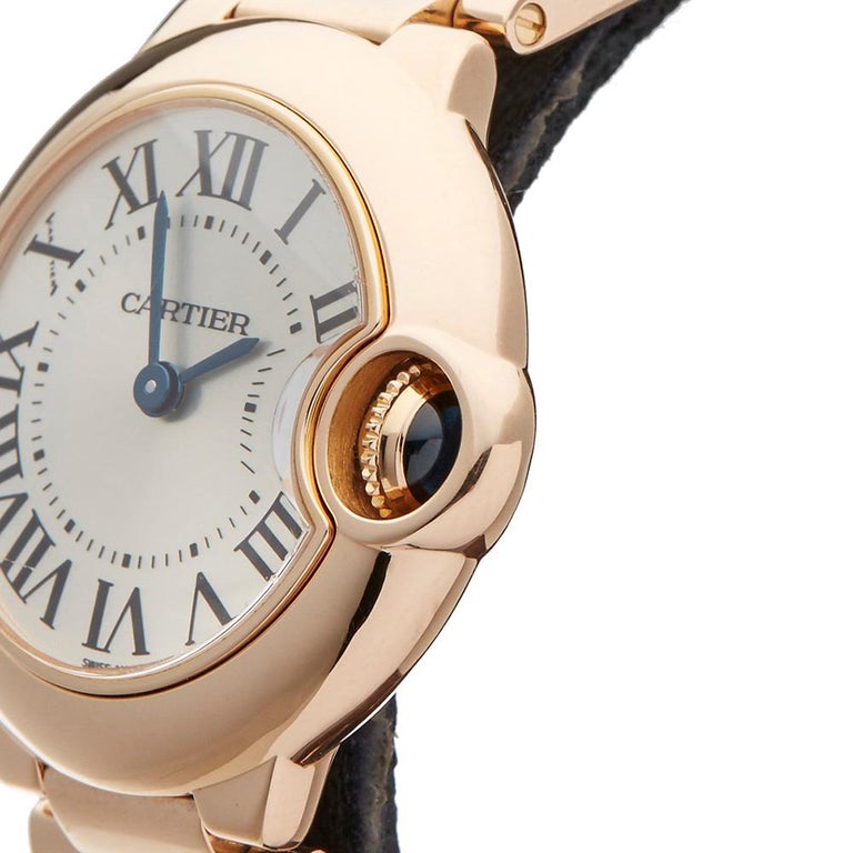 2010s Cartier Ballon Bleu Rose Gold 3007 or W69002Z2 Wristwatch at 1stDibs