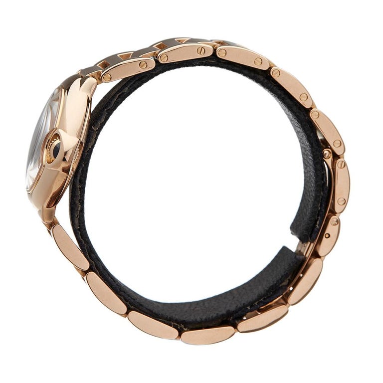 2010s Cartier Ballon Bleu Rose Gold 3007 or W69002Z2 Wristwatch at 1stDibs